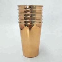 China 18/8 Grade Stainless Steel Insulated Bottle Red Golden Beer Mug 16oz 450ml for sale