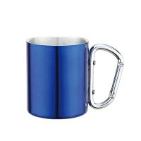 China 220ml - 400ml Double Wall Stainless Steel Coffee Mug With Carabiner Handle for sale