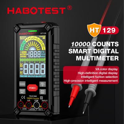 China HT129 10000 Counts Digital Multimeter Smart Anti-burn DC AC Voltage Current True RMS Voltmeter Rechargeable Multitester for sale