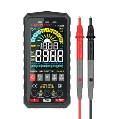 China HT126 600V Digital Multimeter Auto Range DMM Voltmeter True RMS AC DC NCV Voltage Meter 6000 Counts Smart Multitester for sale