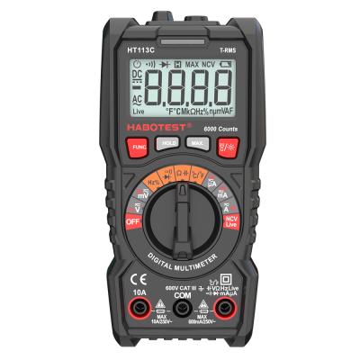 China Habotest HT113C 6000 Counts Display Digital Multimeter with 151mm*75mm*48mm Dimensions and 40-400Hz Bandwidth for sale