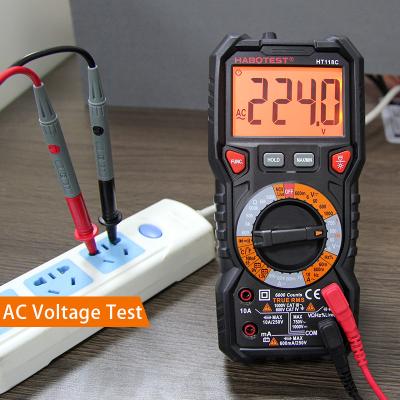 China 1000V 10A Professional AC DC Manual LCD Display 6000 counts Digital Multimeter with 100mF Capacitance Temperature for sale
