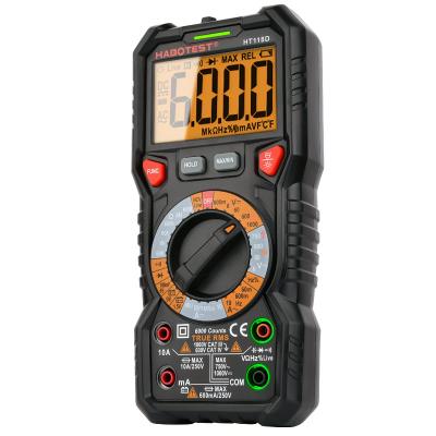 China Digital Multimeter HT118D Basical Type AC DC Voltage Tester Live Test Ohm Hz NCV True RMS Voltmeter Ammeter 6000 Counts for sale