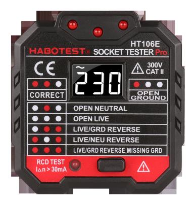 China LCD Display 250V EN61010-1 Socket Plug Tester , Socket Tester With RCD Test for sale