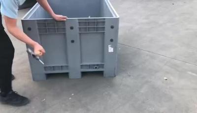 China Plastic Bulk Food Containers Pallet Box Storage Heavy Duty Pallet Rack Single Faced Huading 1125x925x615mm 100-400kg/layer 4 Way for sale