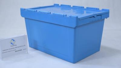 China Heavy Duty Plastic Moving Boxes Attached Lid Containers Industrial Folding Tote Box For Warehouse for sale
