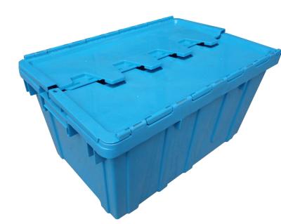 China Lightweight Stackable Plastic Crates , Blue Nestable Plastic Tote Boxes for sale