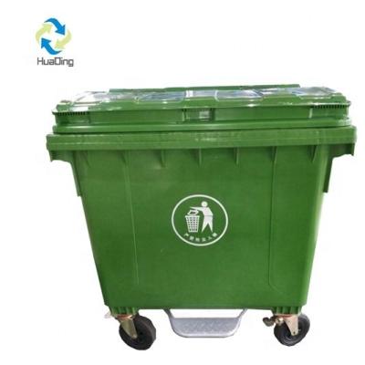 China Garbage Skip Waste Container HDPE Eco-friendly Plastic 1100L Outdoor Storage Bucket Standing Pressing TYPE Round for sale
