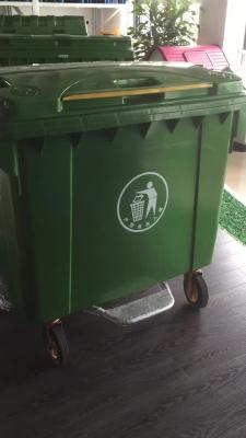 China 1100L big street standing outdoor wheeled plastic trash can for sale