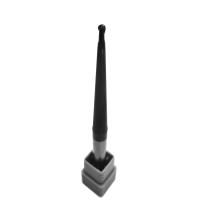 China 65HRC 2mm Ball Nose End Mill with 2 Tapered Flutes and 80mm Total Length - Solid Carbide Tool for sale