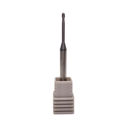 China 1.80mm 55HRC 2 Flute Cemented Carbide Ball Nose End Mill with 4mm Shank and 50mm Total Length for sale