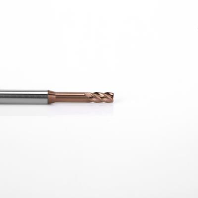 China Tungsten Carbide Square Long Neck End Mills for Deep Groove Milling - 0.3mm to 3mm Flute Diameter with 50mm Total Length for sale
