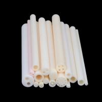 China 99% Alumina Ceramic Tube Light Yellow Thermocouple Protection Tube Insulating 1600C for sale