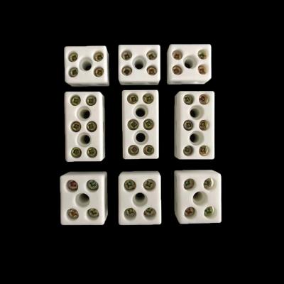 China Electrical 1000 Deg Steatite Terminal Blocks High Temperature White Ceramic Connector for sale