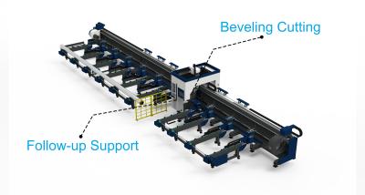 China 3 Chuck Heavy Duty Lathe Tube Cutting Machine Follow Up Support Beveling Cutting for sale