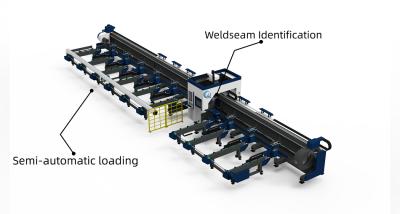 China QH-GC3-S  3 Chucks Tube Cutting Machine Standard Model Weldseam Identification Semi-automatic Loading for sale