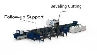 China QH-GC3-S  3 Chucks Tube Cutting Machine Standard Model Follow-up Support Beveling Cutting for sale