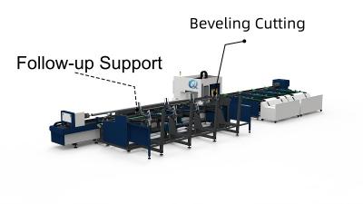 China QH-GC3-S  3 Chucks Tube Cutting Machine Standard Model Follow-up Support Beveling Cutting for sale