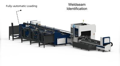 China QH-GC3-S  3 Chucks Tube Cutting Machine Standard Model Weldseam Identification Fully-automatic Loading for sale