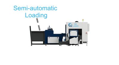 China Horizontally Mounted Lathe Semi Automatic Loading Laser Cutter Metal Sheet 3 Chucks for sale