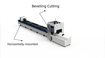 China Water Cooling 1500w Laser Cutter Round Square Tube Horizontally Mounted Lathe Beveling Cutting for sale