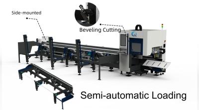 China QH-GZ Zero-tailing Laser Tube Cutting Machine Side-mounted Lathe Semi-automatic Loading for sale