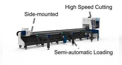 China High Speed Standard Model Tube Cutting Machine Side Mounted Lathe Semi Automatic Loading for sale