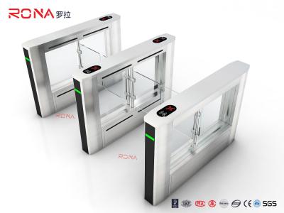 China TCP IP Security Electro Lock Swing Pedestrian Barrier Gate Turnstile Glass 550-1000mm DC24V for sale