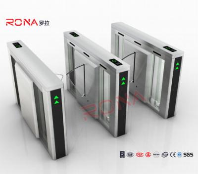 China Half Height Flap Barrier Turnstile 304 Stainless Steel Fingerprint Security 550mm Passage Width for sale