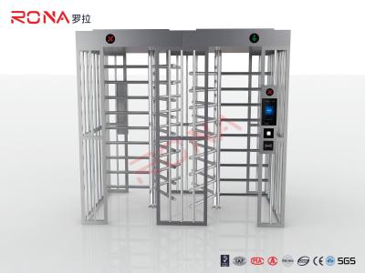 China Stainless Steel Full Height Turnstile RFID Card Reader Fingerprint With Double Channels for sale