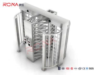 China Dual-channel Full Height Turnstile 304 Stainless Steel Pedestrian Rotating Gate 2300mm Height for sale