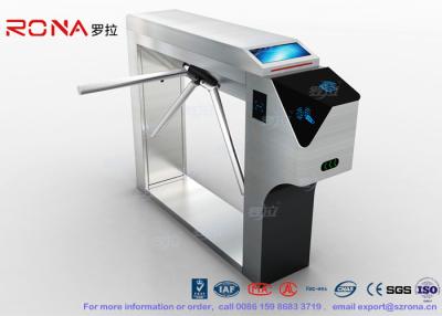China 304 Stainless Steel Tripod Turnstile Gate with Bar Code Access Control - 1200mm x 990mm Dimensions, 550mm Passage Width for sale