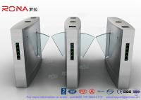 China Flap Barrier Gate with Organic Glass Retractable RFID Card Reader - 1500mm Housing, 30 Persons/Minute Flow Rate for sale