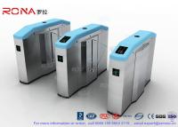 China Stainless Steel Flap Barrier Turnstile 1400mm 990mm with Fingerprint Access Control for sale
