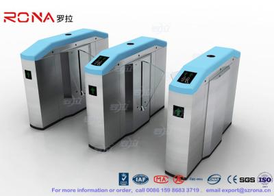 China Stainless Steel Flap Barrier Turnstile 1400mm 990mm with Fingerprint Access Control for sale