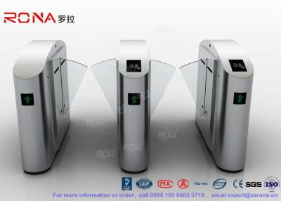 China Flap Barrier Gate 1400mm Stainless Steel Turnstile with Anti-Reversing and 0.6s Opening for sale