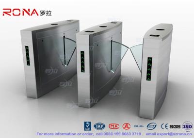 China Acrylic Flap Barrier Turnstile 1500mm 990mm Stainless Steel Access Control Gate for sale
