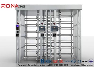 China Double Lane Full Height Turnstile 304 Stainless Steel 2600mm x 1350mm x 2200mm CE Certified Access Control for sale