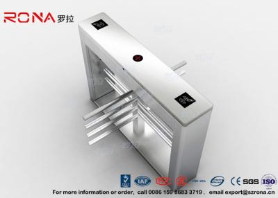 China 304 Stainless Steel Waist Height Turnstile Gate 1400×280×1000mm with DC 24V Motor and 3 Million Cycle Life for sale