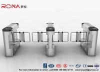 China Brushed Swing Pedestrian Barrier Gate 550mm Passage Width with 304 Stainless Steel Construction for sale