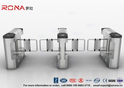 China Brushed Swing Pedestrian Barrier Gate 550mm Passage Width with 304 Stainless Steel Construction for sale
