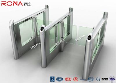 China Smart Electronic Flap Waist Height Turnstiles RFID Security Gate For Pedestrian Control for sale