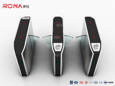 China Smart Station Flap Barrier Gate Turnstile Access Control System DC24V Brush Motor 550mm Channel 30-40 Persons/Min for sale