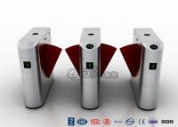 China SUS 304 Stainless Steel Flap Barrier Turnstile with Fingerprint Recognition - 1420×310×1005mm, 35 Persons/Minute Capacity for sale