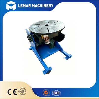 China Circular Welding 100kg Positioner, 0-90° Tilting Turntable with 300mm Three-jaw Chuck for sale