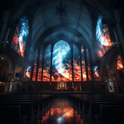 China Church P3 Indoor LED Display Screen with 16.7M Color Gamut, 500cd/㎡ Brightness, and 100,000 Hour Lifespan for sale
