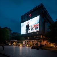 China Curved P4.81 Outdoor LED Advertising Screen with 160° Viewing Angle and -20°C to +50°C Operating Range for sale