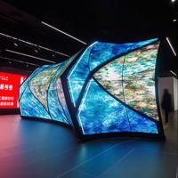 China Indoor Flexible LED Curtain Display 5500-8500nit Bendable Screen with Wide Viewing Angle and Low Maintenance for sale