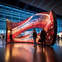 China Slim Transparent Flexible LED Display Screen with 5500-8500 Nits Brightness and Adjustable Color Temperature for sale