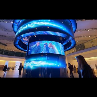 China P3-P6 Large Flexible Transparent LED Screen 5500-8500nit Brightness Ultra Thin Display for sale
